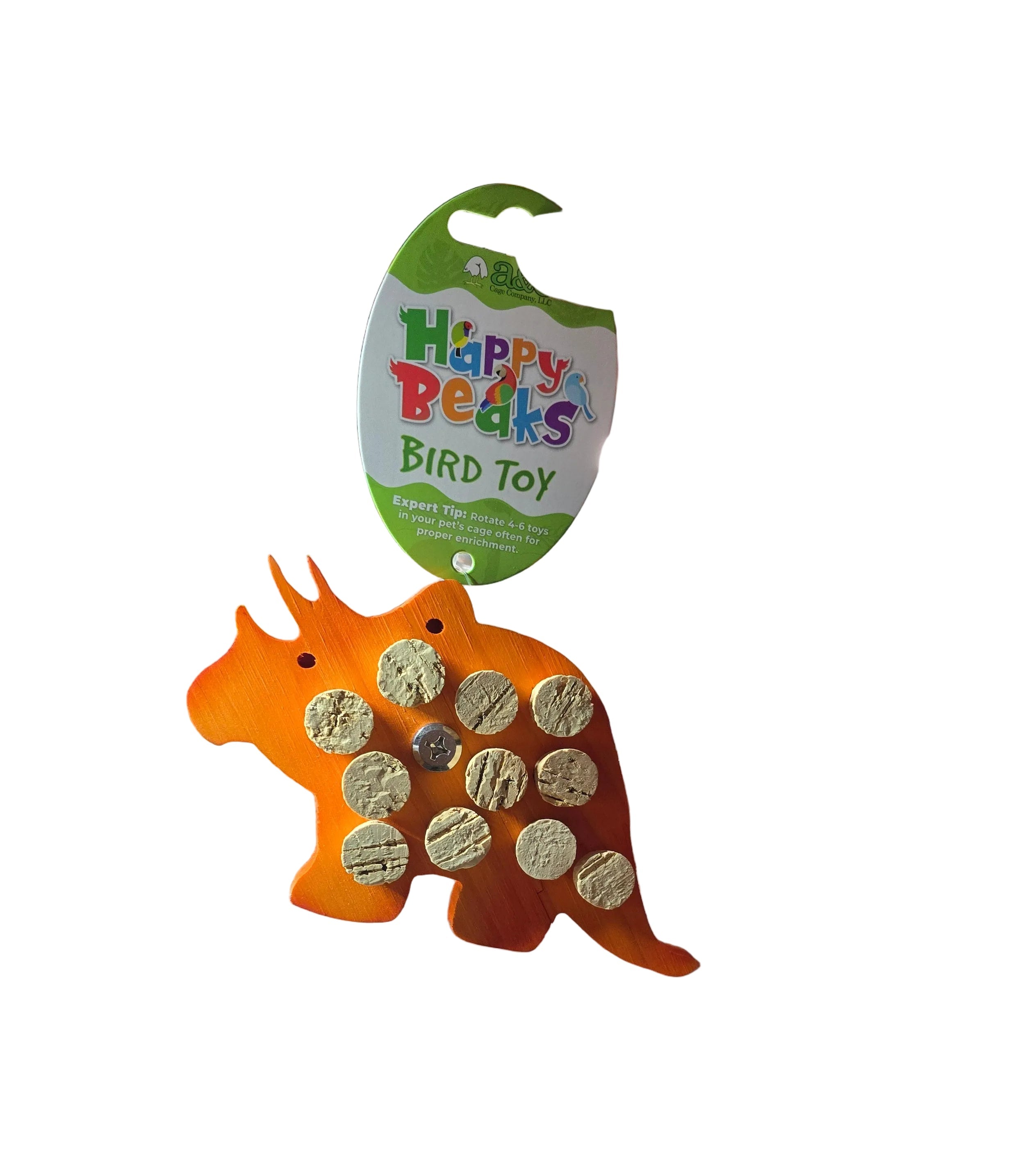 Triceratops Cork Toy – Brenda & Billy's Aviary, Inc.®